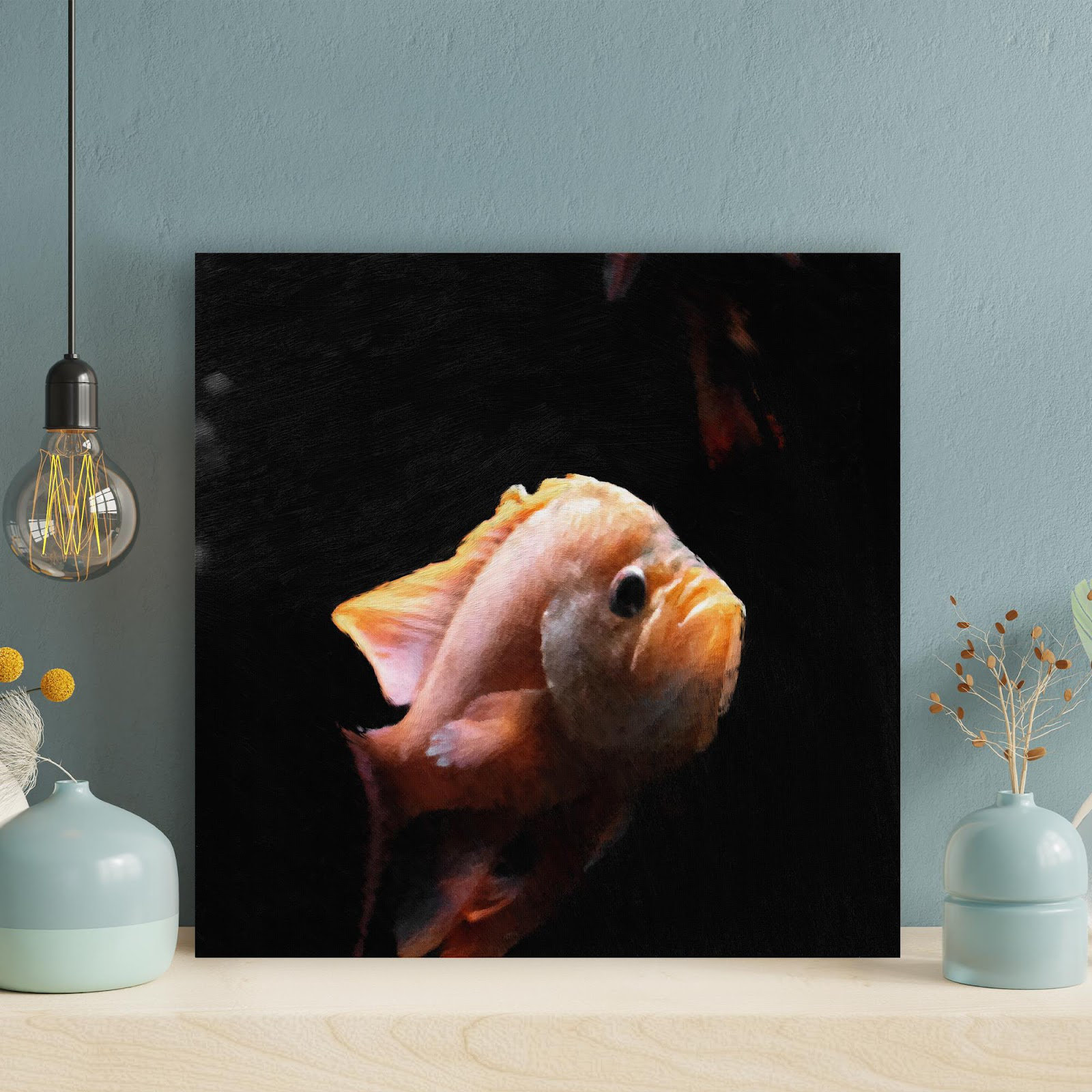 Bayou Breeze Orange Fish 7 - Wrapped Canvas Painting | Wayfair