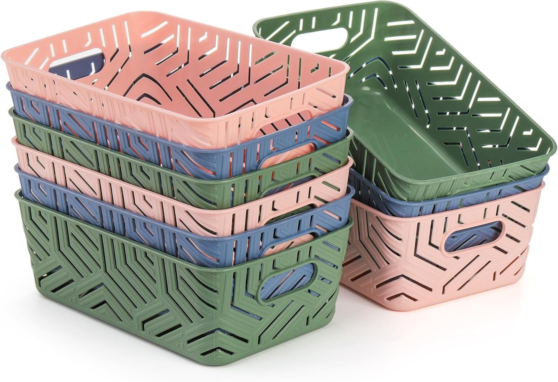 Rebrilliant 9 Pack Plastic Storage Bins Storage Basket For Shelves ...