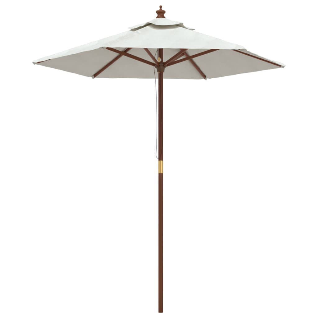 vidaXL Garden Parasol Polyester, Solid hardwood Medium Collapsible ...