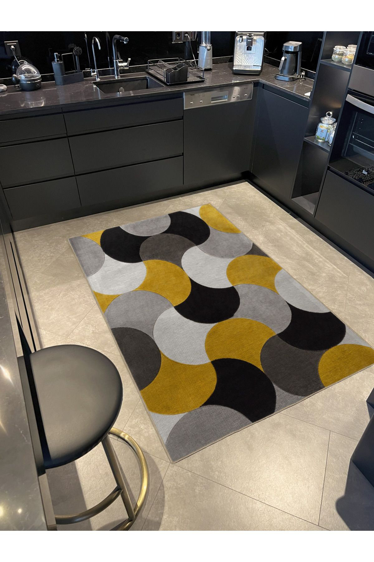 Corrigan Studio Yellow Themed Circular Geometric Pattern Creative ...