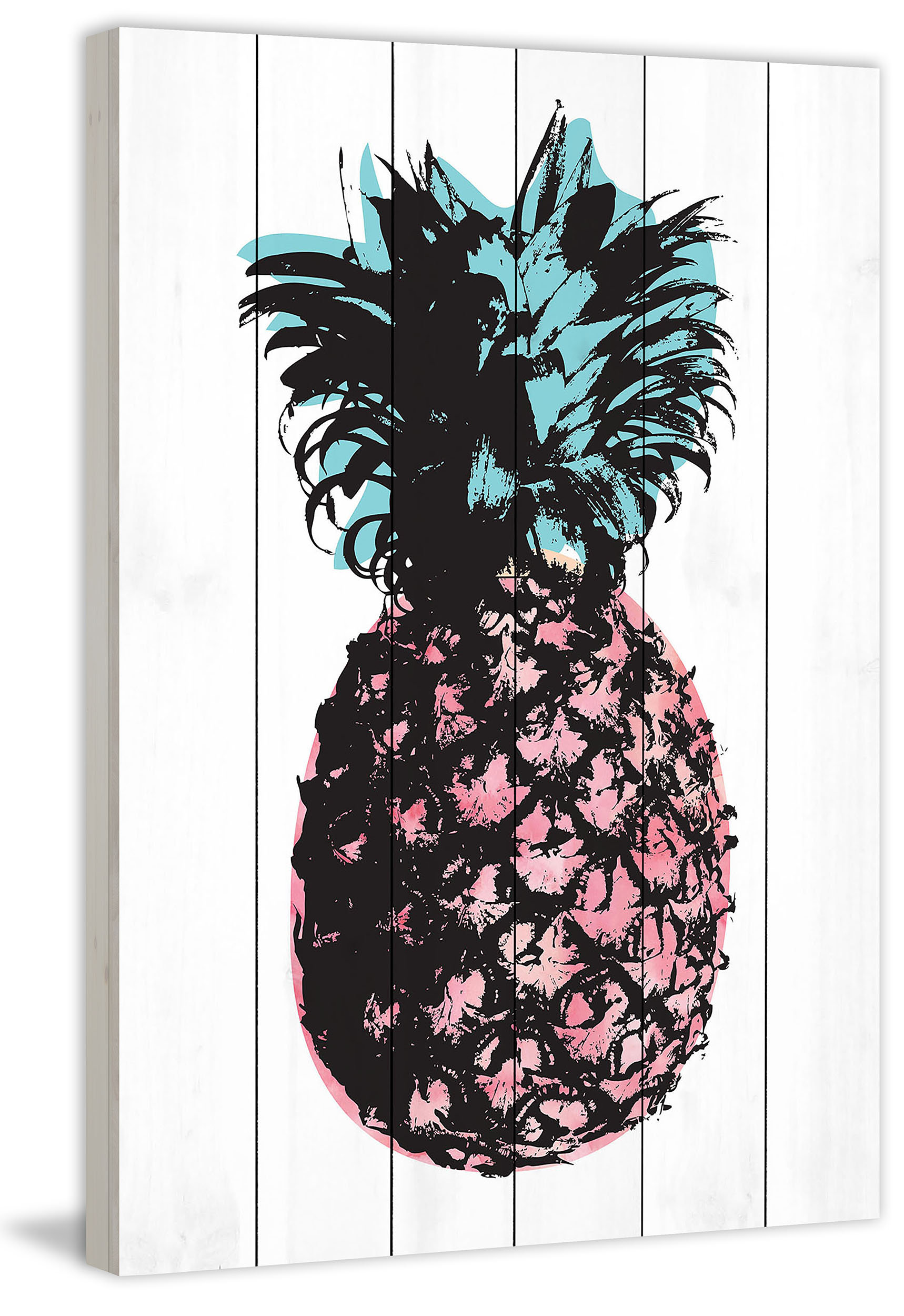 Marmont Hill Pineapple Multi by Amanda Greenwood Print on White Wood | Wayfair