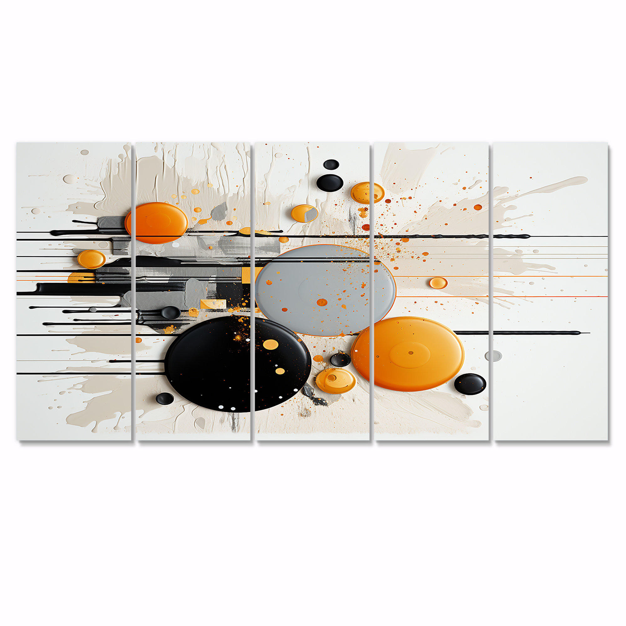 Ivy Bronx Silver Moon Rising - Minimalism Wall Art Decor 5 Piece | Wayfair