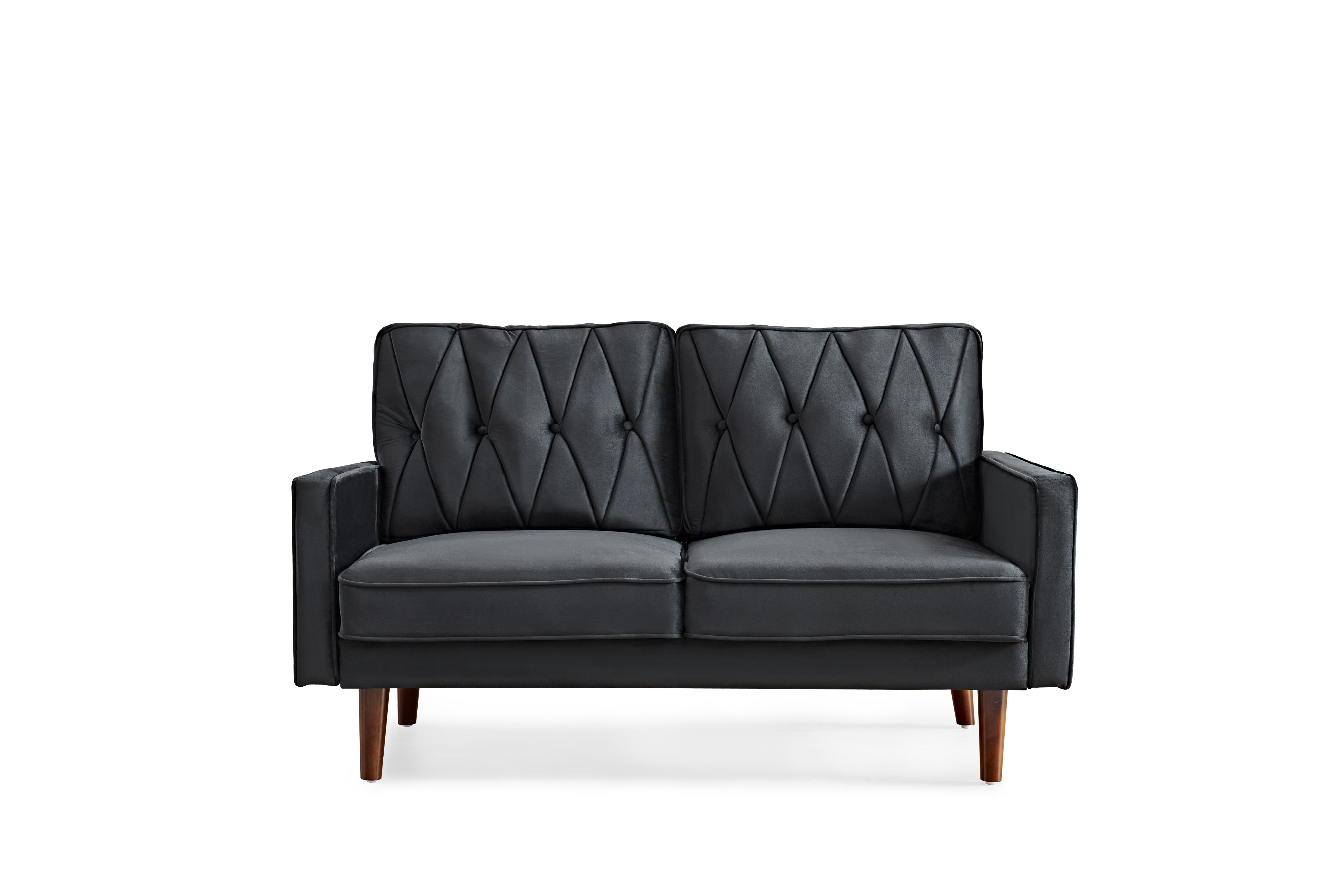 Mercer41 Delonzo 57.5" Velvet Square Arm Loveseat - Wayfair Canada