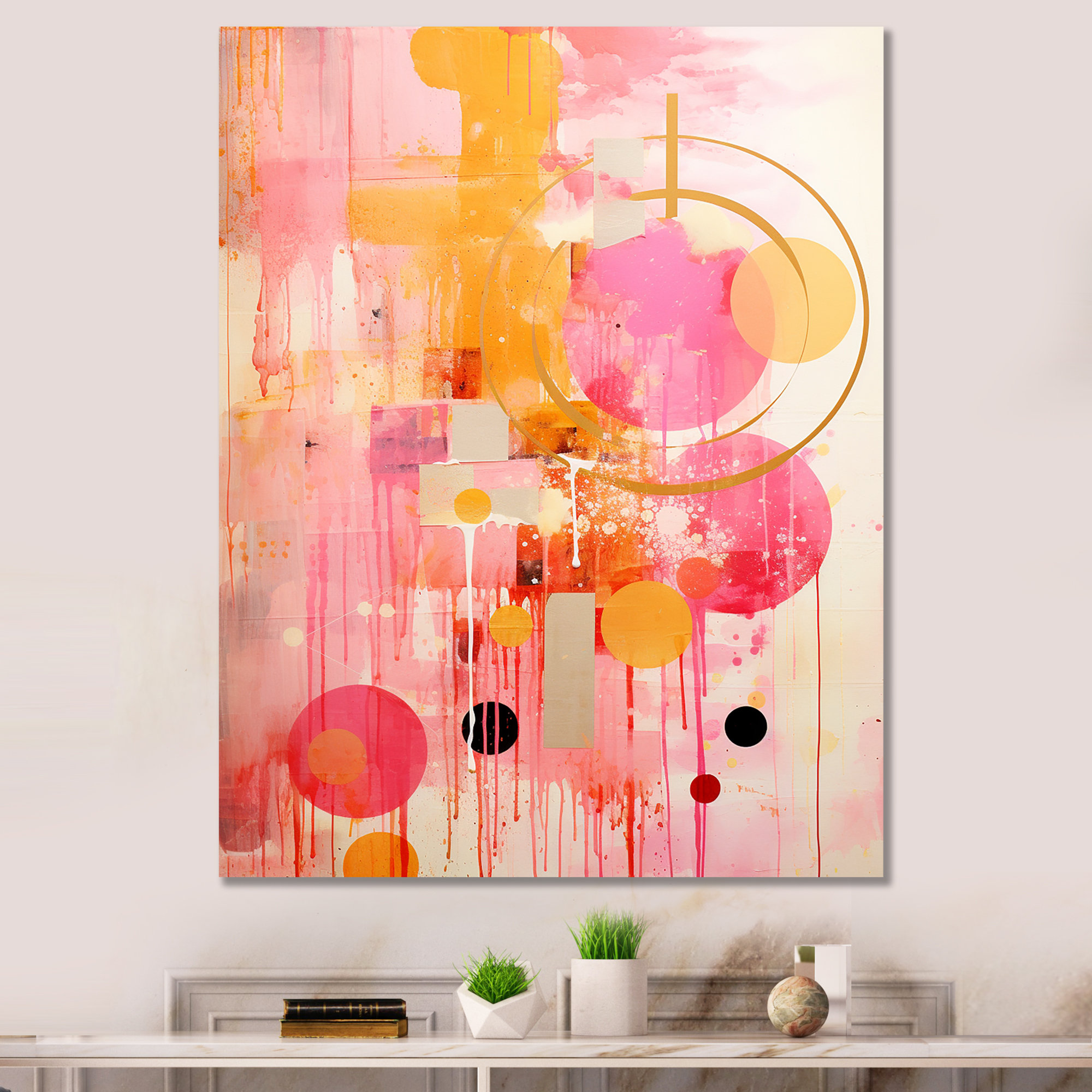 Mercer41 Pink Island Sunrise Collage - Abstract Collages Wall Art | Wayfair