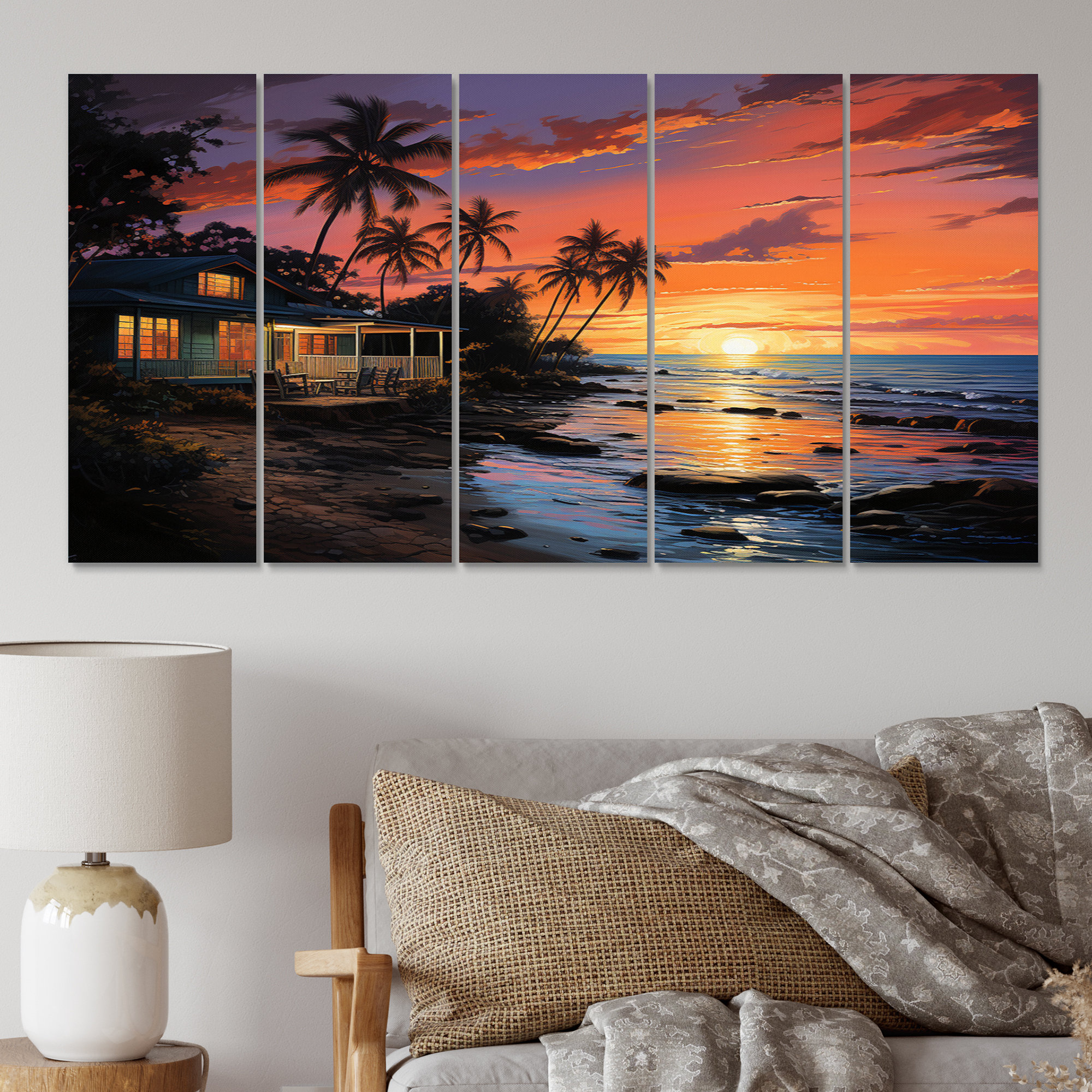 Dovecove Hotels Lodges Resort Reverie I - 5 Piece Wrapped Canvas Print ...