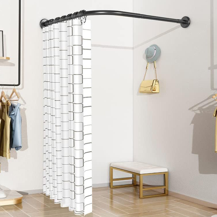 Efirol 47'' L-Shaped Adhesive Shower Curtain Rod | Wayfair