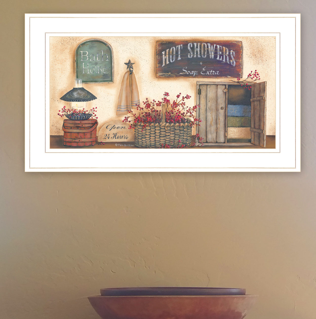 August Grove® Bath House Framed Wall Art for Living Room, Home Wall ...