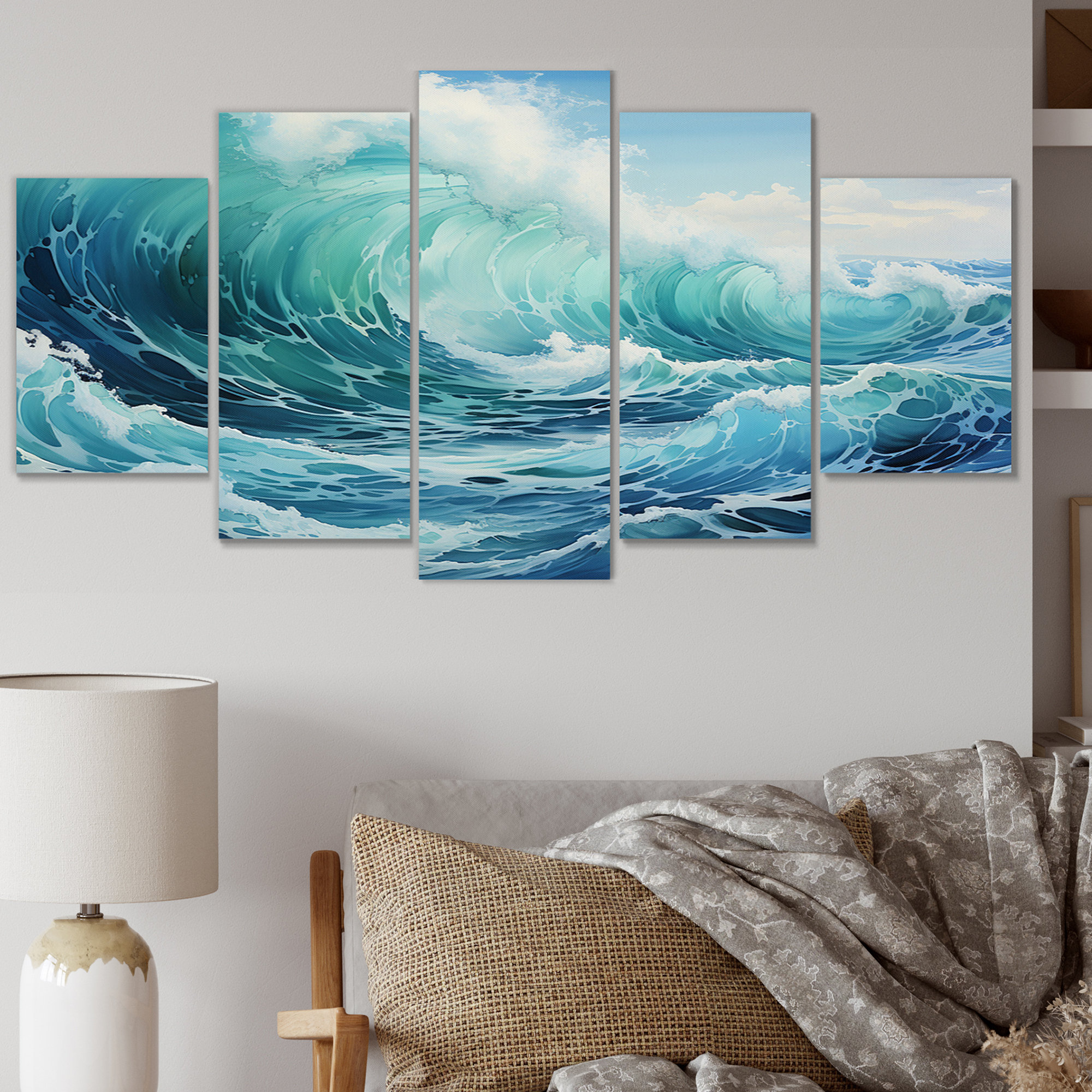 Design Art Antartica Frozen Ocean Rhythms I On Metal 5 Pieces Print ...