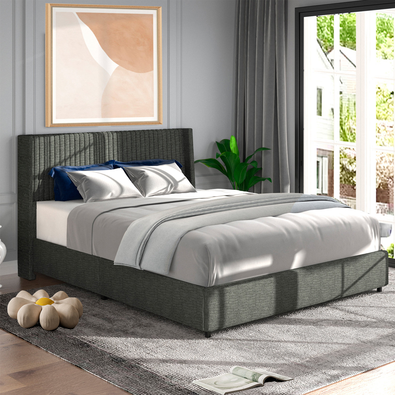 Latitude Run® Upholstered Wingback Bed | Wayfair