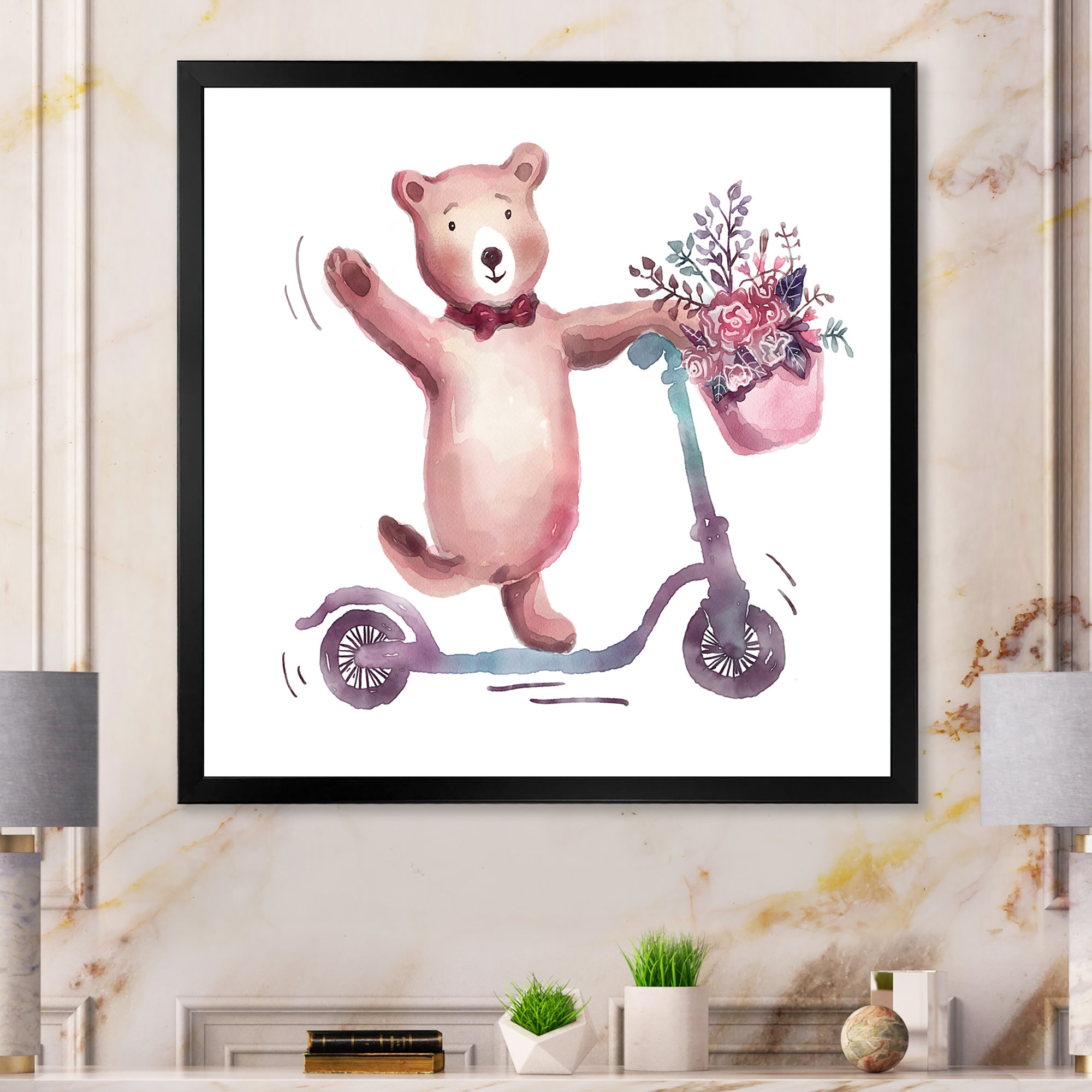 Redwood Rover Funny Tedy Bear Rides - Children''s Art Canvas Art Print ...