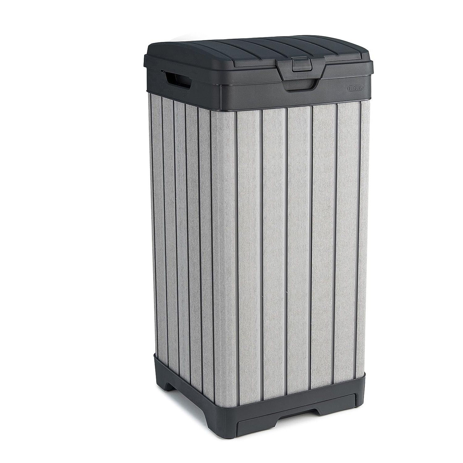 Keter 39 Gallon Manual Lift Waste And Recycling Trash Bin With Drip Tray Made of Durable Weather ...