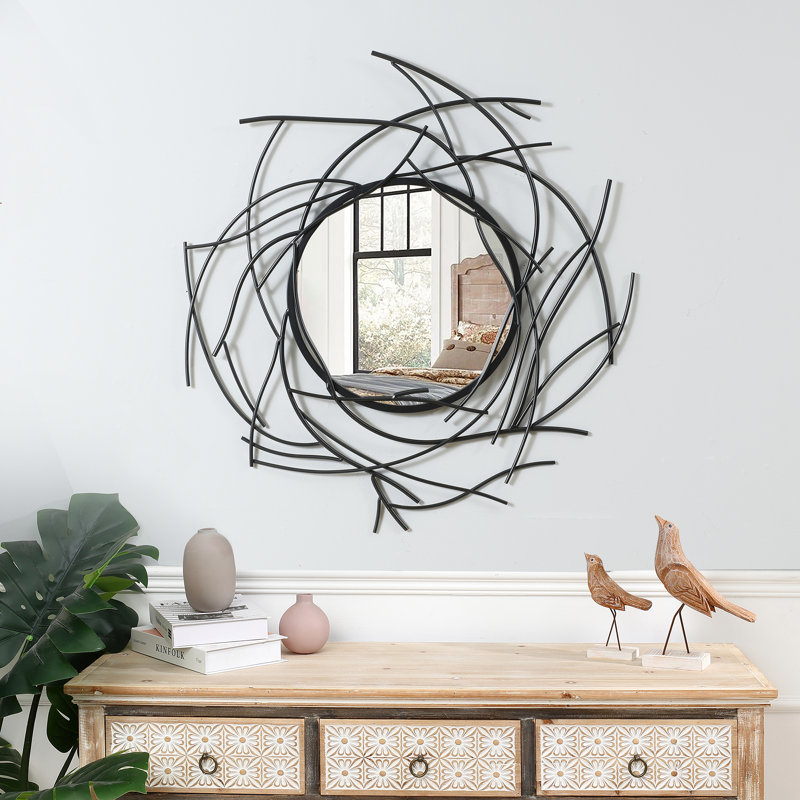 Wrought Studio™ Heuvelton Round Metal Wall Mirror & Reviews | Wayfair