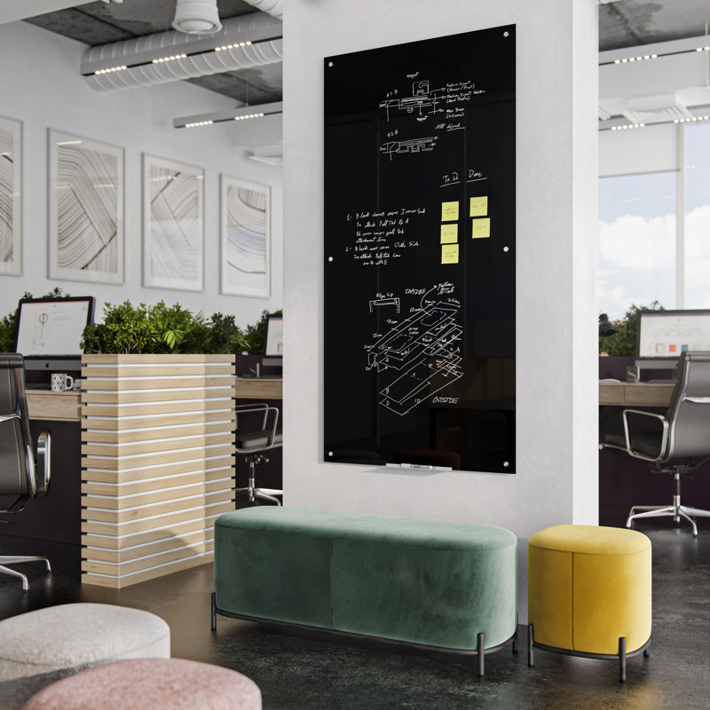 U Brands Black Glass Dry Erase Board, Frameless & Reviews | Wayfair