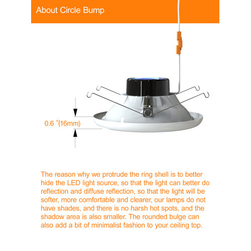 AKIHE Retrofit LED Recessed Lighting 6 Inch, Indirect Light, Dimmable ...