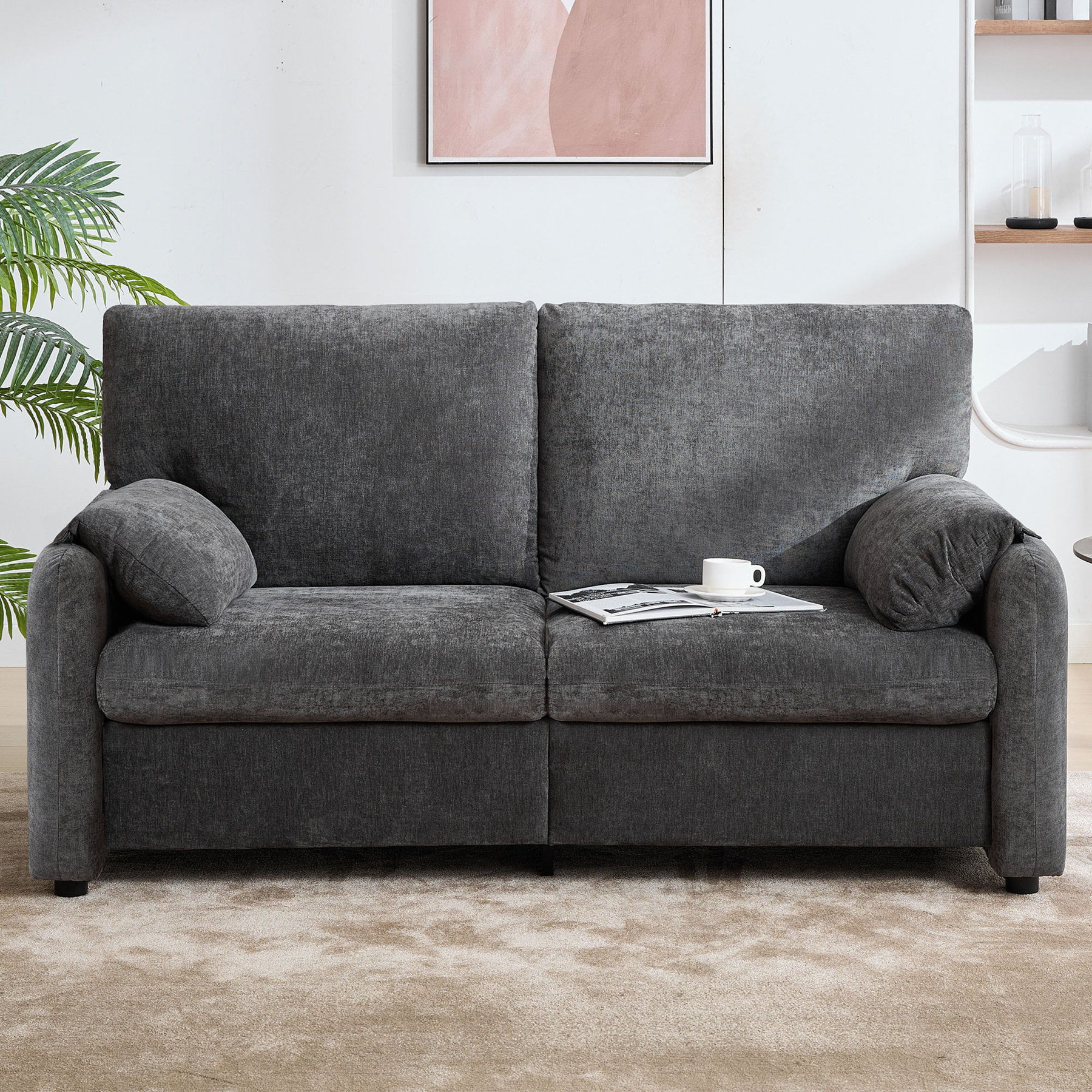 George Oliver Down filled sofas, 60 inch minimalist sofa, with multiple ...