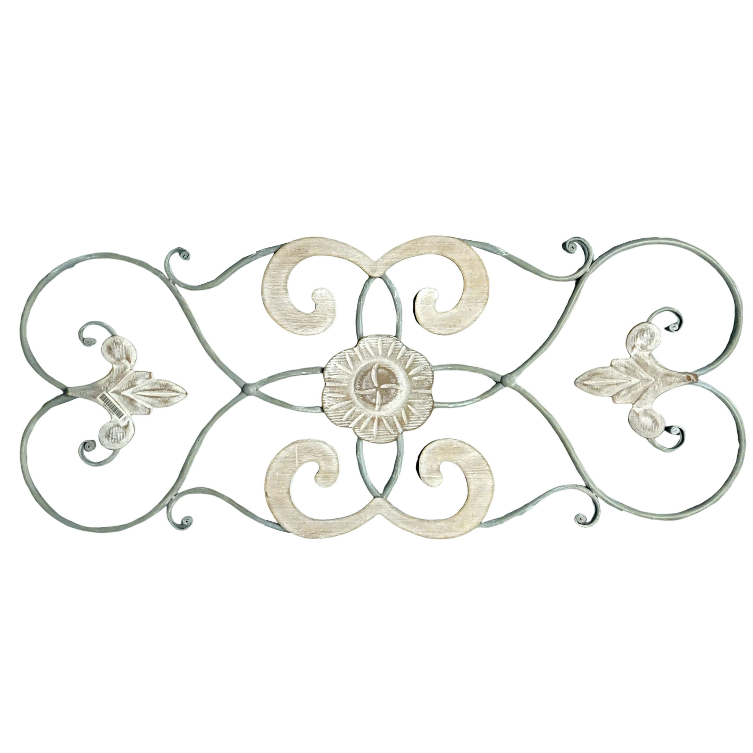 Ophelia & Co. Metal 29.5 in. White Scrollwork Wall Art | Wayfair