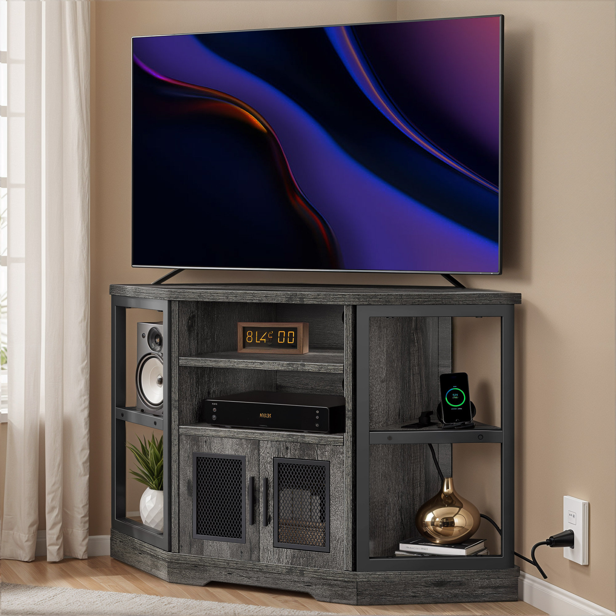 Ebern Designs Ardynn Corner TV Stand for TV Up to 55 inches | Wayfair