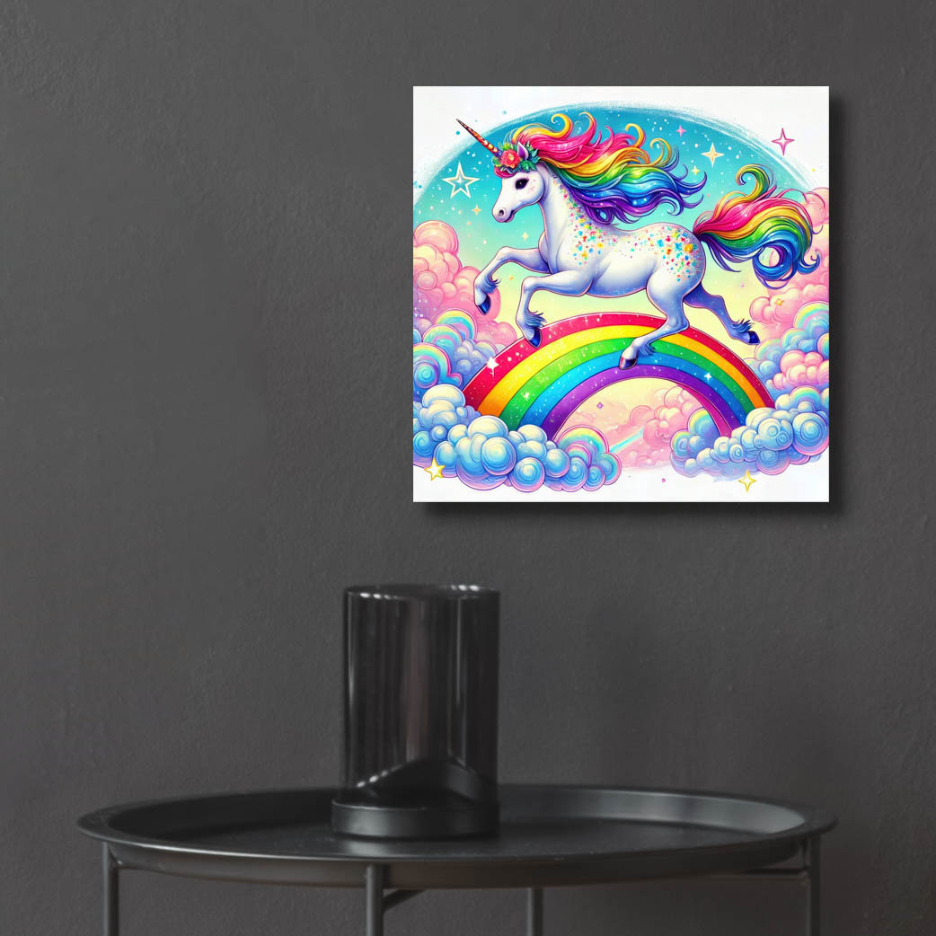 Dakota Fields 'Unicorn Over Rainbow' by Rey Klimt Acrylic Glass Wall Art - Wayfair Canada