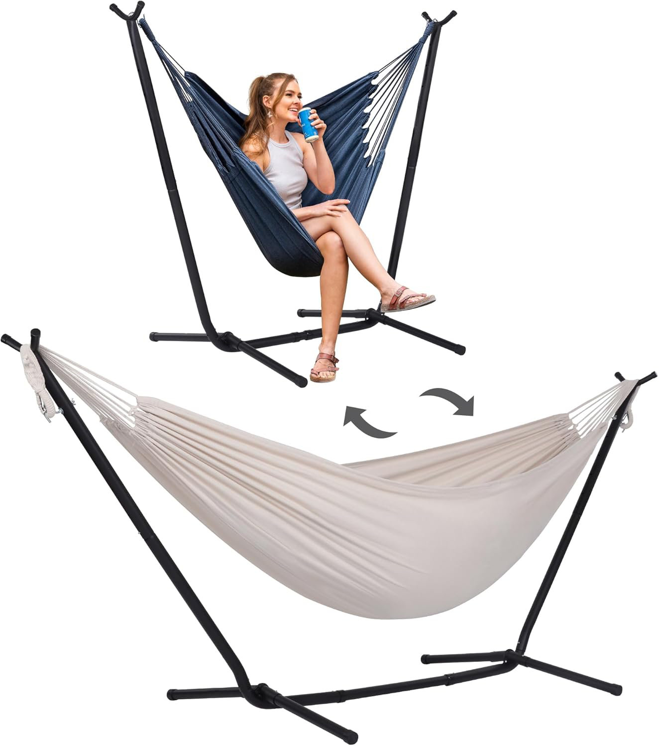 Arlmont & Co. 2 - in - 1 Convertible Extra Large Hammocks with Stand ...