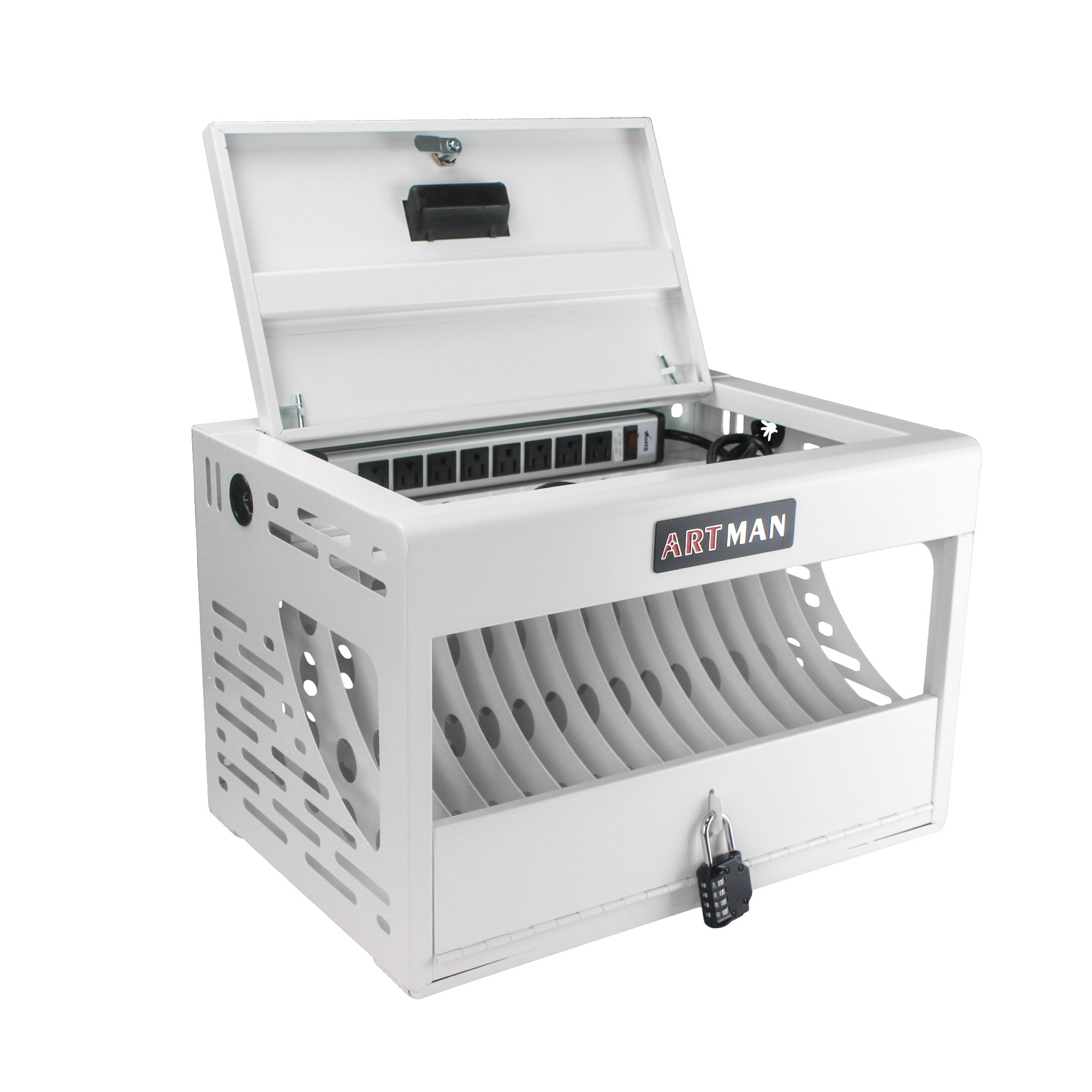 Kenuox Store-n-charge 16-compartment Tablet Storage Cart - Locking ...