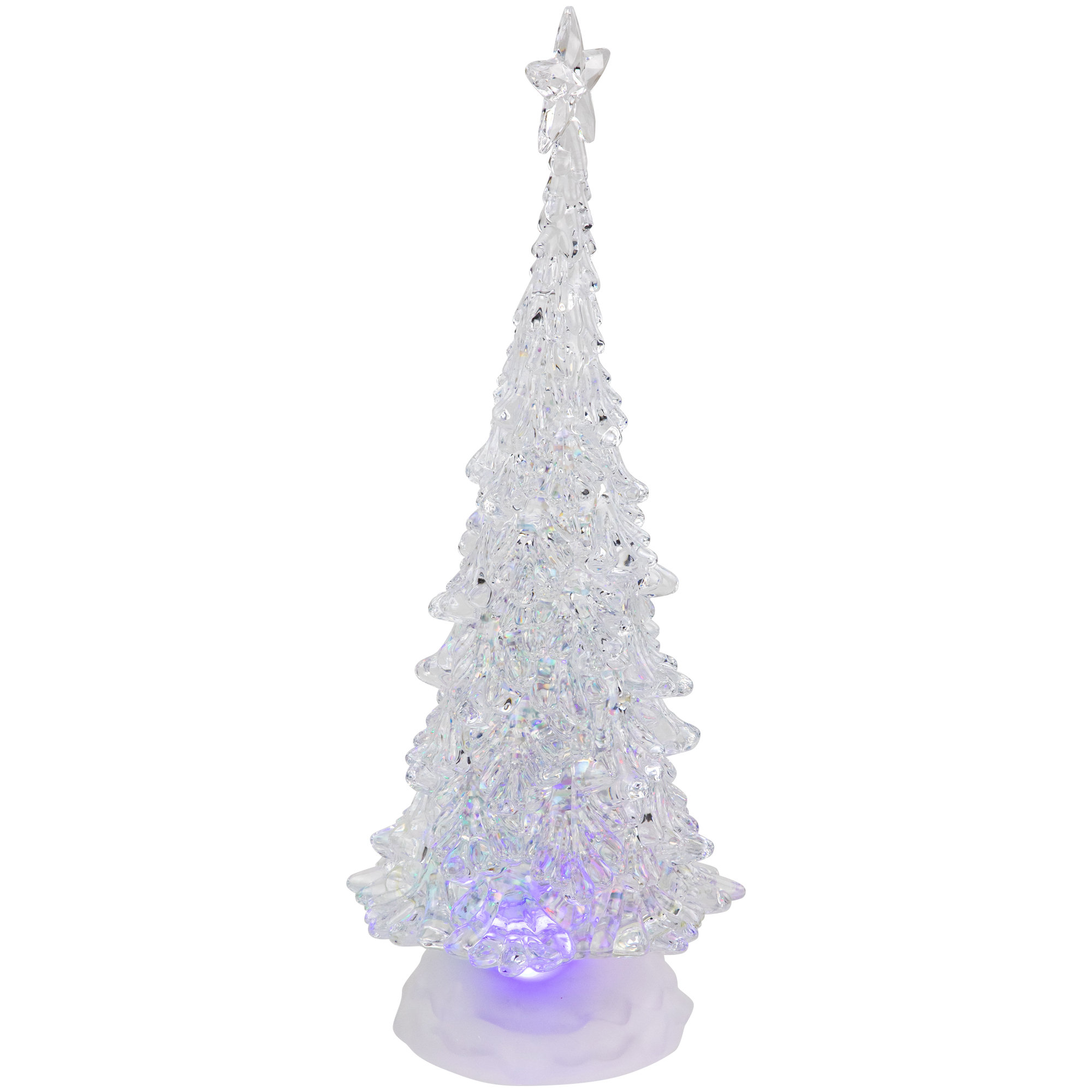 Northlight 12" LED Multi-Colour Lighted Acrylic Christmas Tree Snow ...