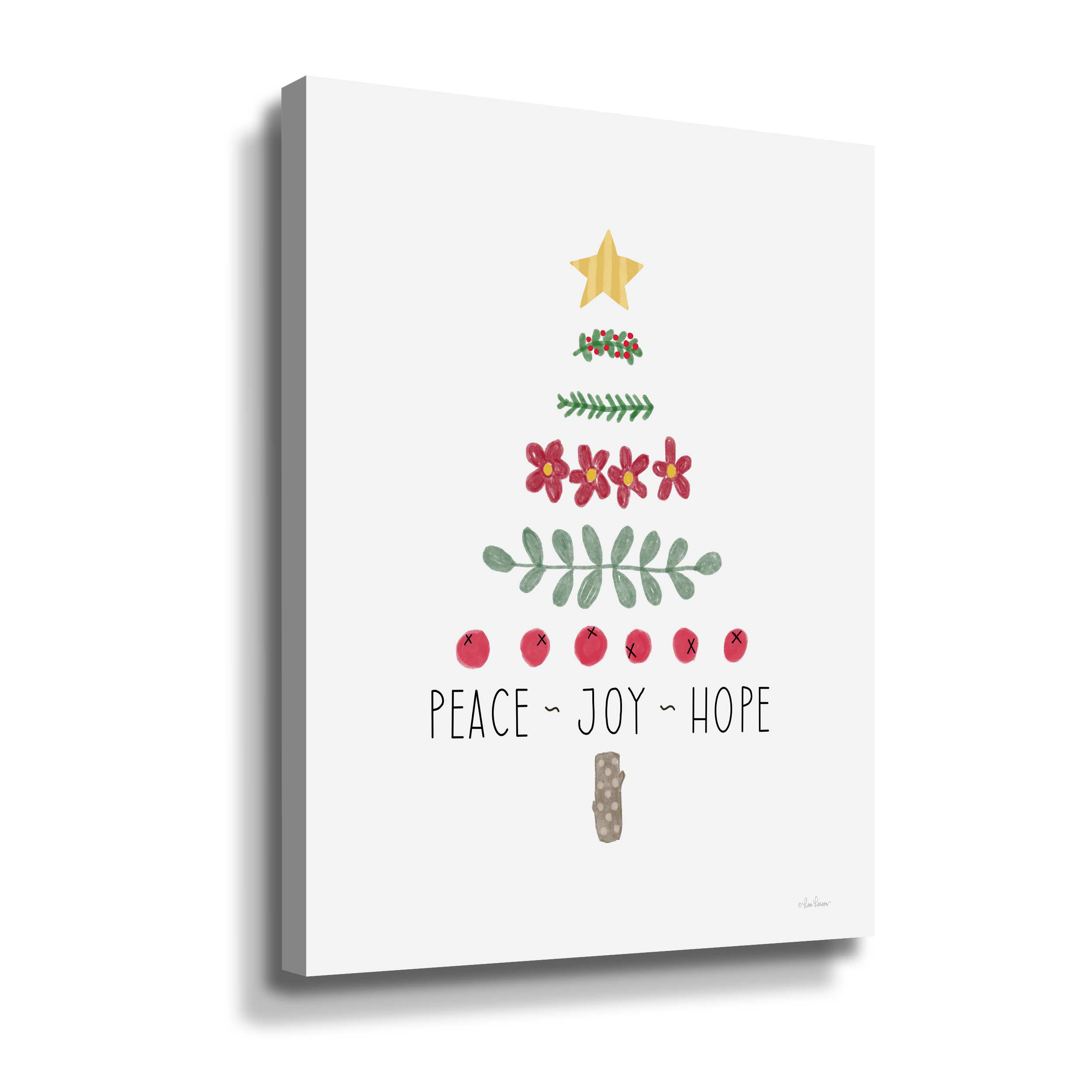 The Holiday Aisle® Peace, Joy, Hope Christmas Tree II On Canvas Print ...