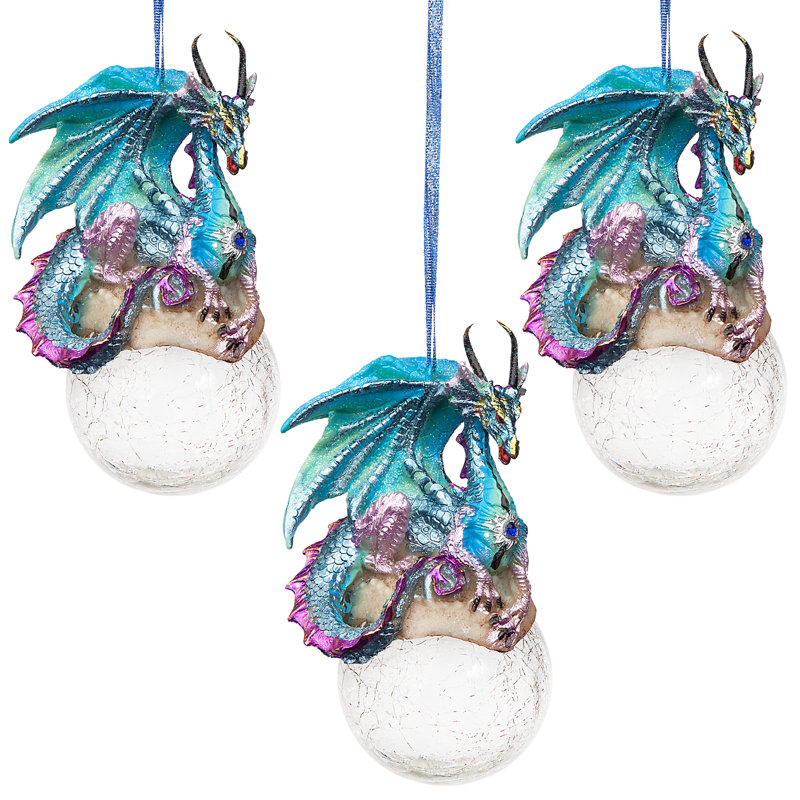Design Toscano Frost the Gothic Dragon Holiday Ornament & Reviews | Wayfair