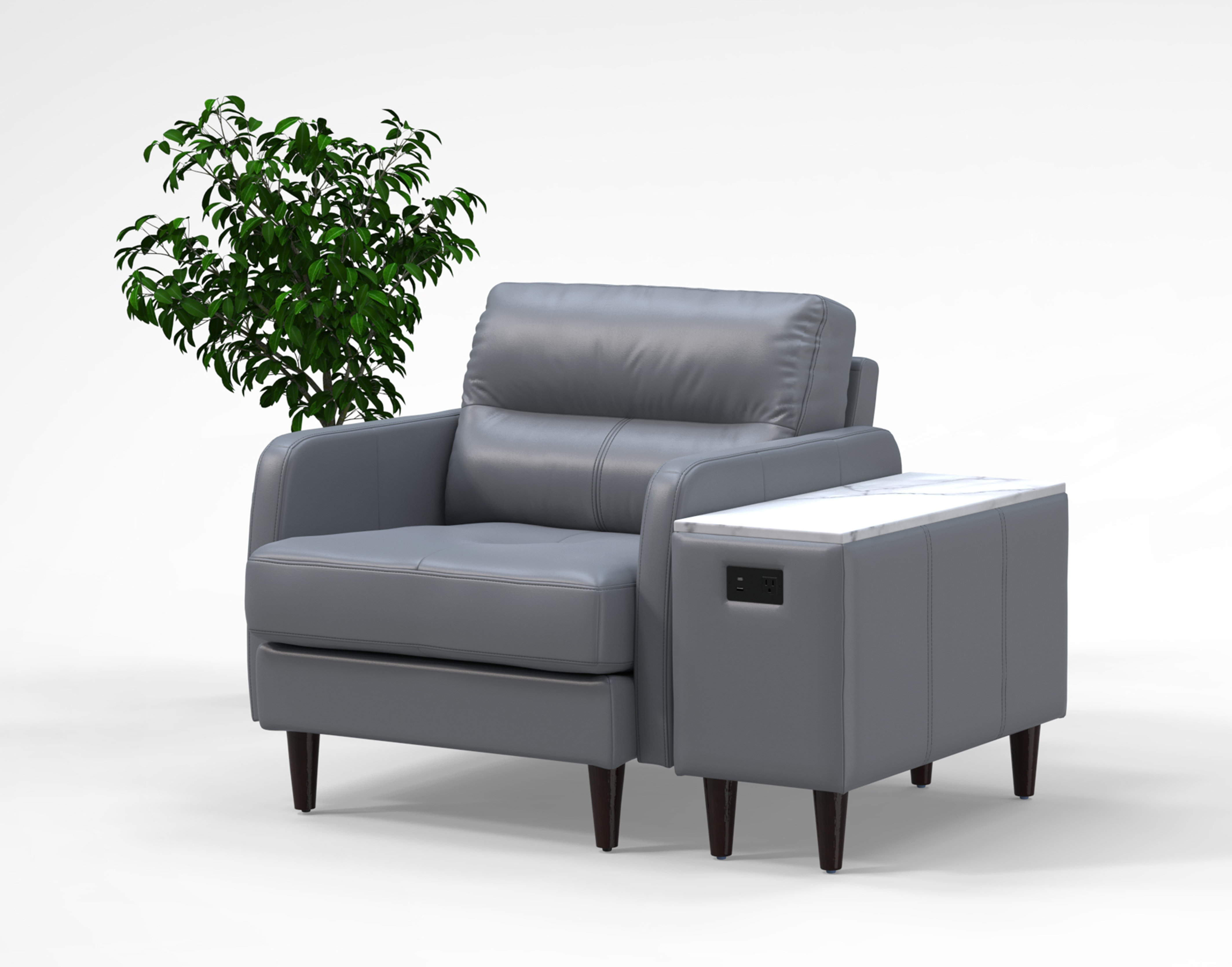 Reunion 1 Person Waiting Room Reception Chairs Set 100% Genuine Leather ...