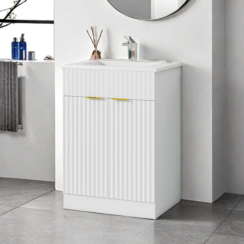 Ebern Designs 24Inch Modern Bathroom Vanity For Small Bathroom,White ...