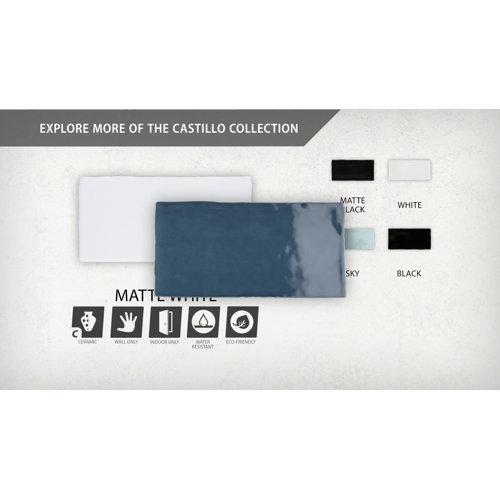 Merola Tile Castillo 3" X 6" Ceramic Subway Wall Tile | Wayfair