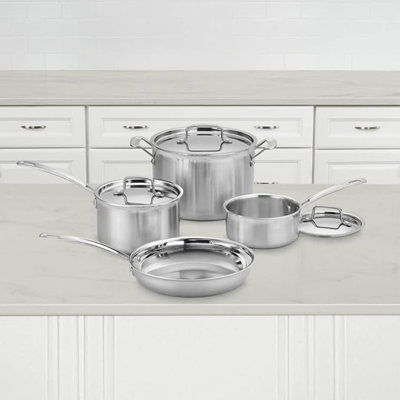 Cuisinart MultiClad Pro 7 Piece Cookware Set & Reviews | Wayfair