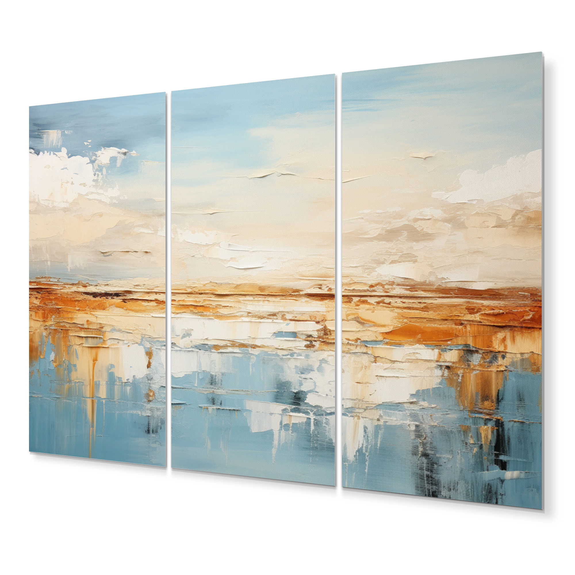Dovecove Coastal Beach Sand Whispers II - Modern Metal Wall Decor Set ...