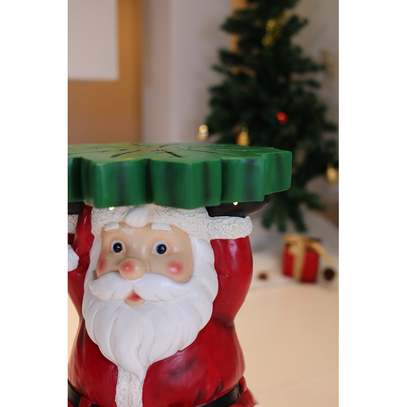 Hi-Line Gift Ltd. Lighted Santa Christmas Side Table Decor Battery ...