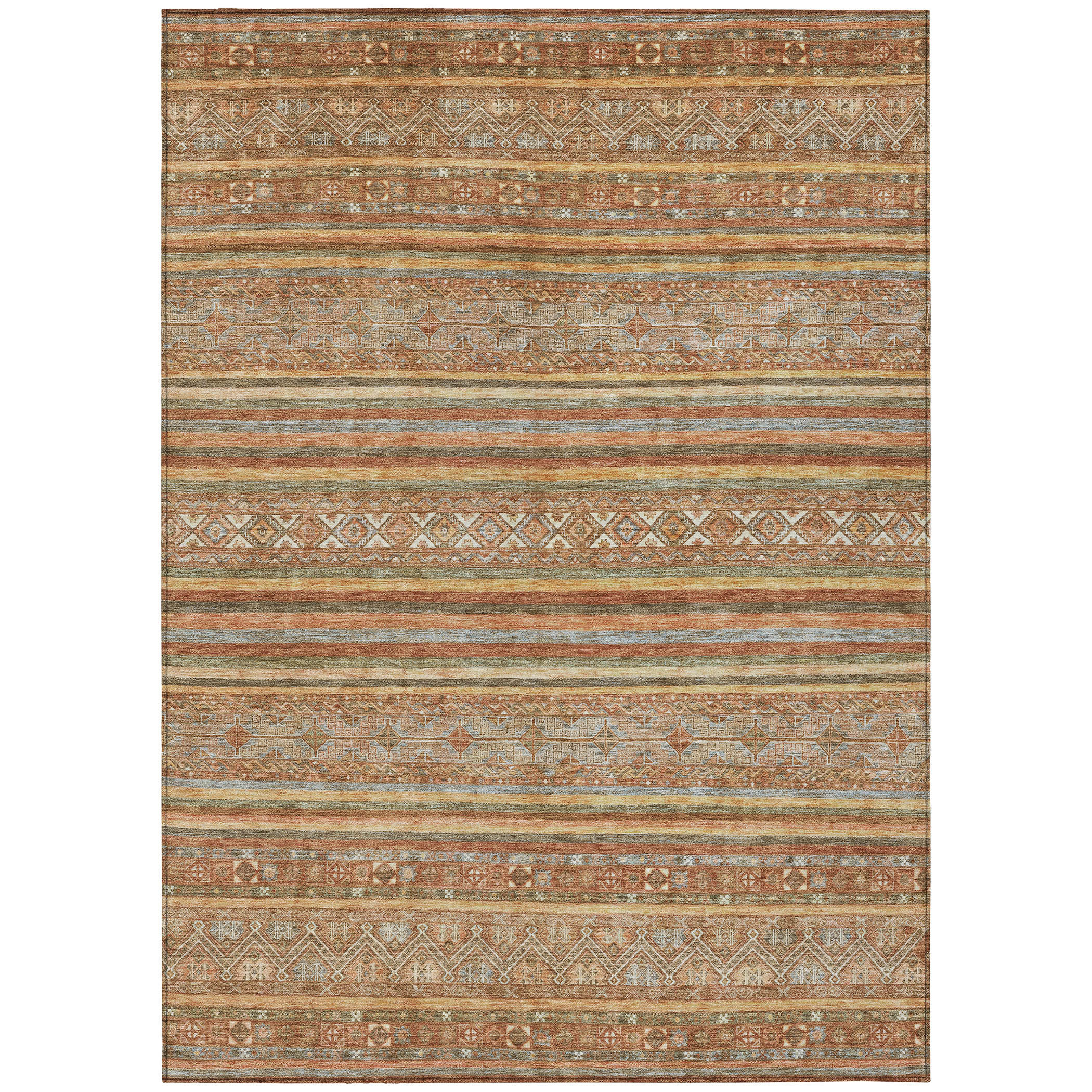 HomeRoots 3' X 5' Terra Cotta Copper Southwestern Washable Indoor ...