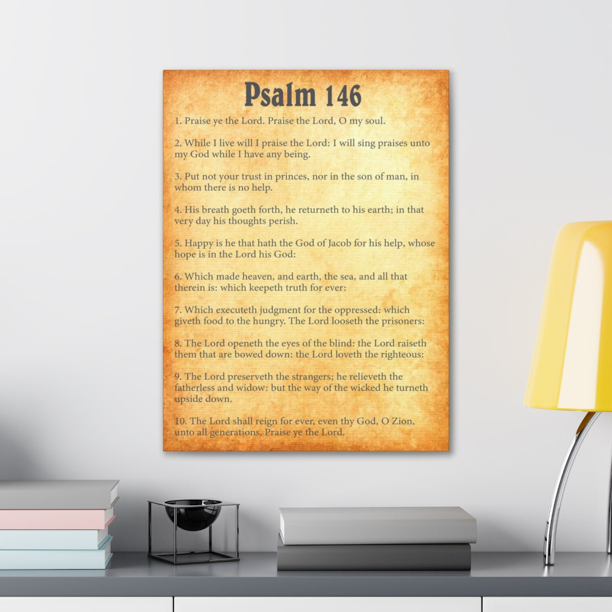 Trinx Psalm 146 Gold Bible Chapter Canvas Christian Wall Art Ready To ...