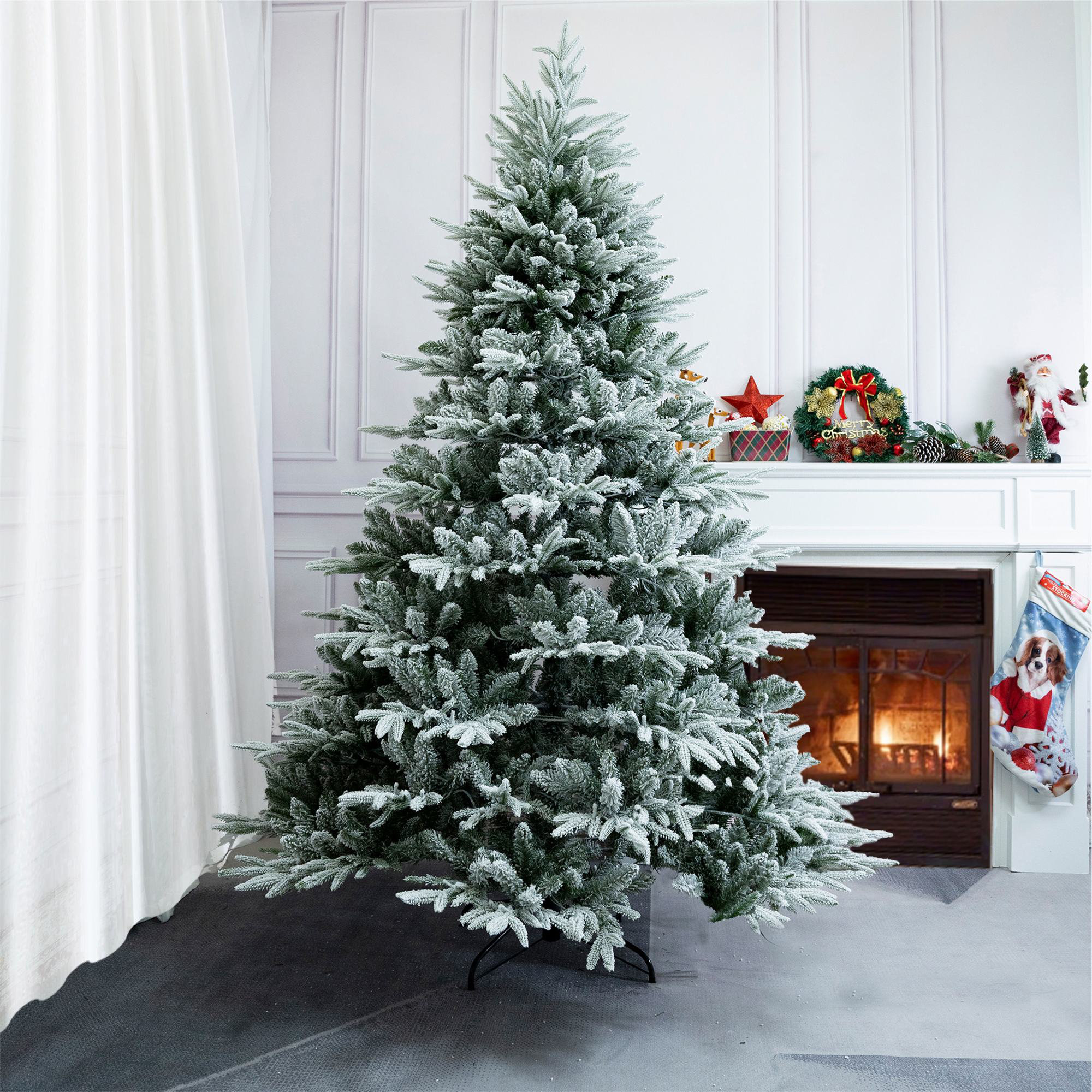 Red Barrel Studio® Artificial Flocked/Frosted Pine Christmas Tree | Wayfair