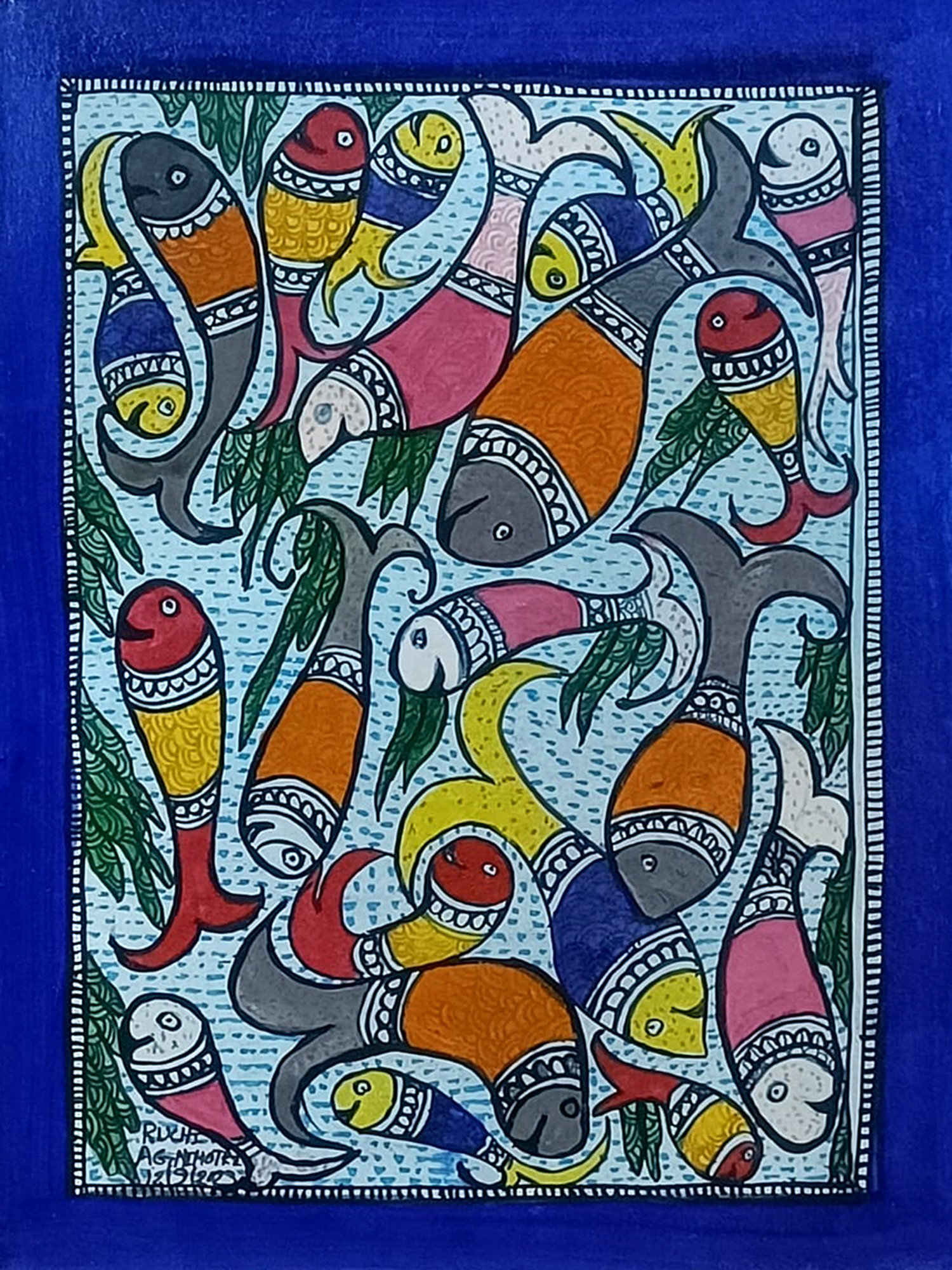 Beachcrest Home™ Matsya Raas In Pond | Cow Duck Coated On Ivory Sheet ...