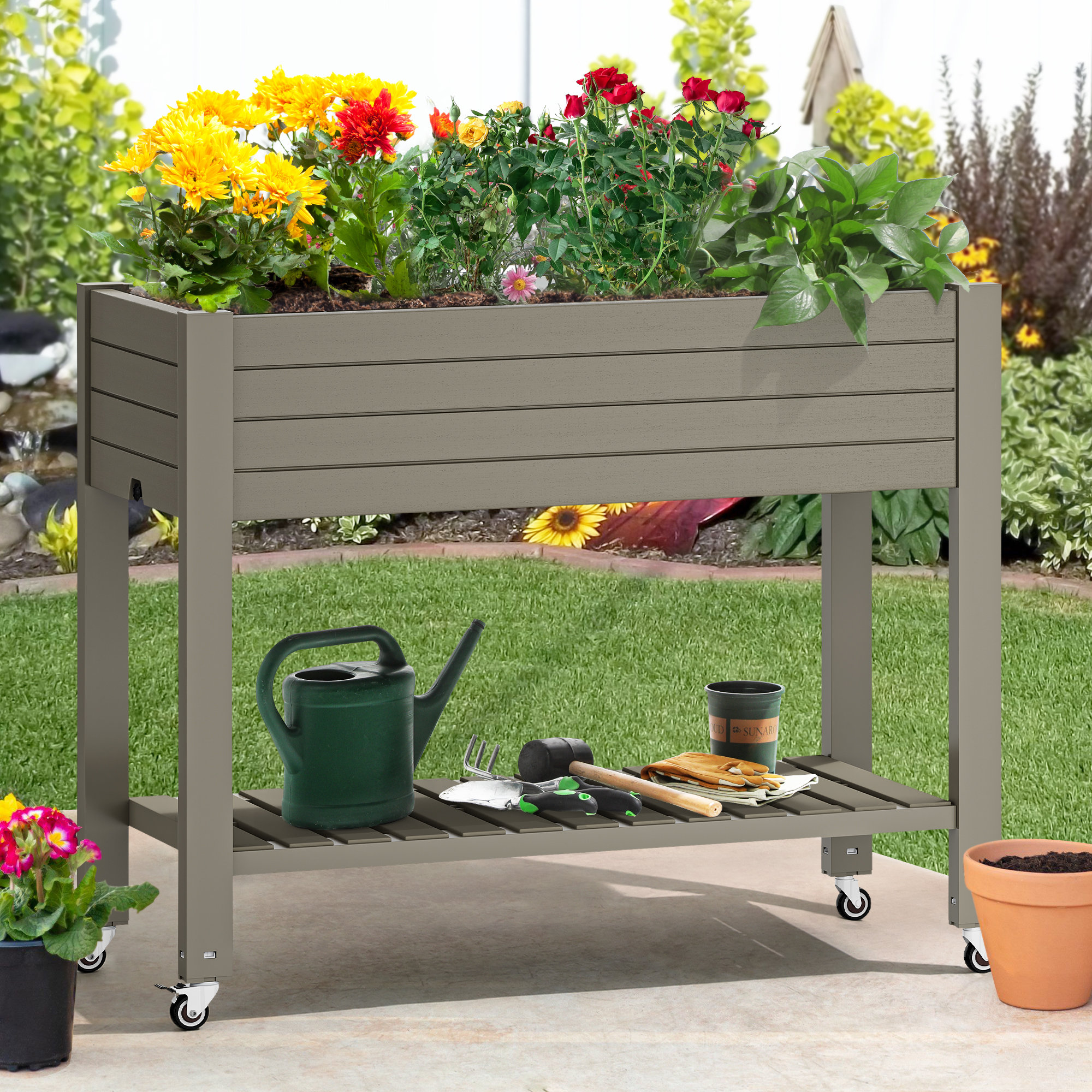 Lark Manor™ Alphonsa 4 ft x 1 ft Resin Raised Garden Bed & Reviews ...