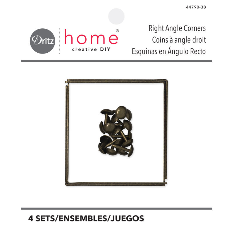 Dritz Home Campaign Textured Right Angle, Small, 3 Pack, Antique Brass ...