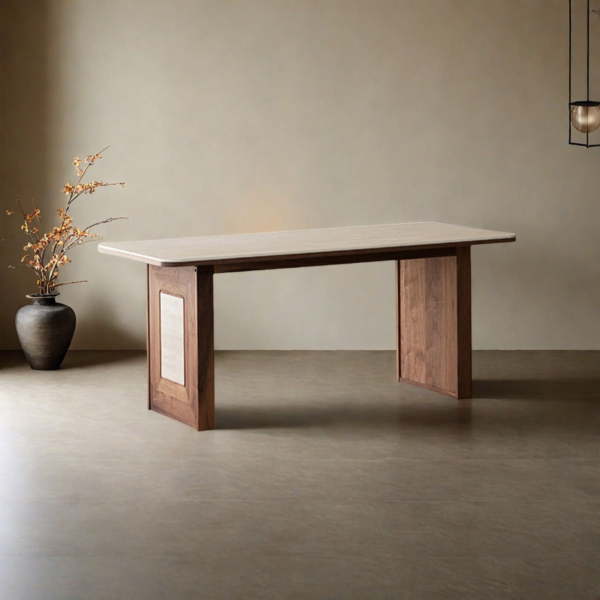 Hokku Designs Retro Rock Board Dining Table with Walnut Legs | Wayfair