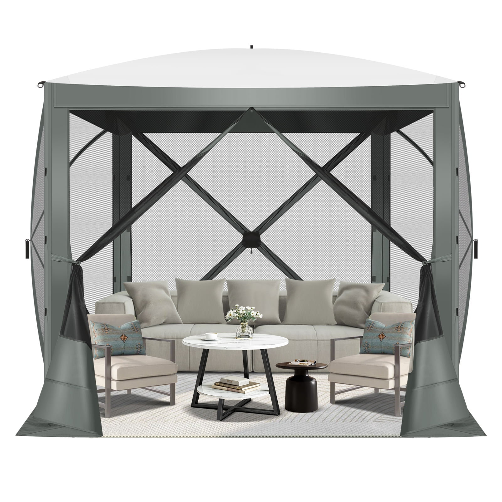 SANOPY 8x8 FT Pop up Gazebo Tent, Ez up Waterproof Screen Tent Screen ...