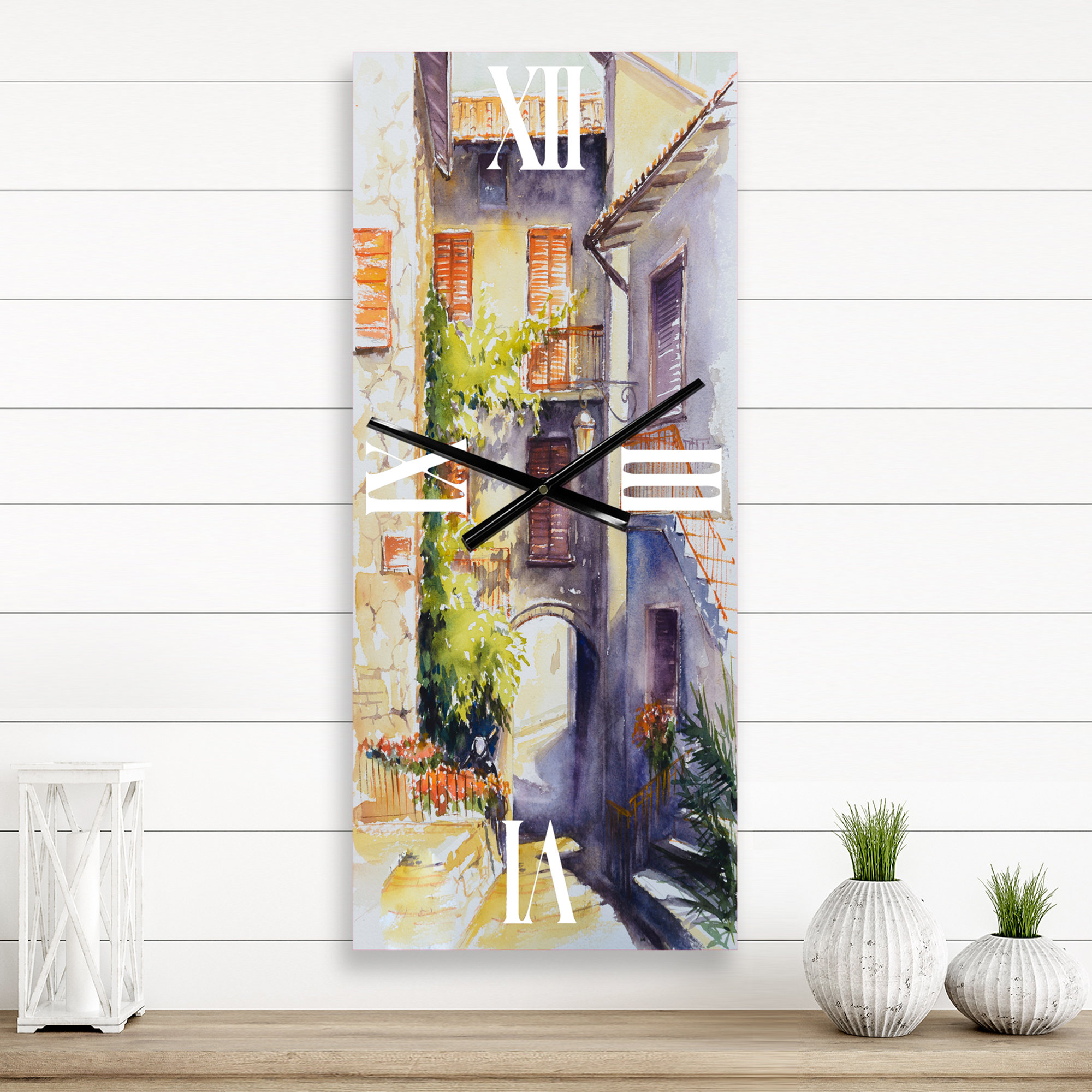 East Urban Home Rustic and Idyllic Italian VIllage - Country Wall Clock ...