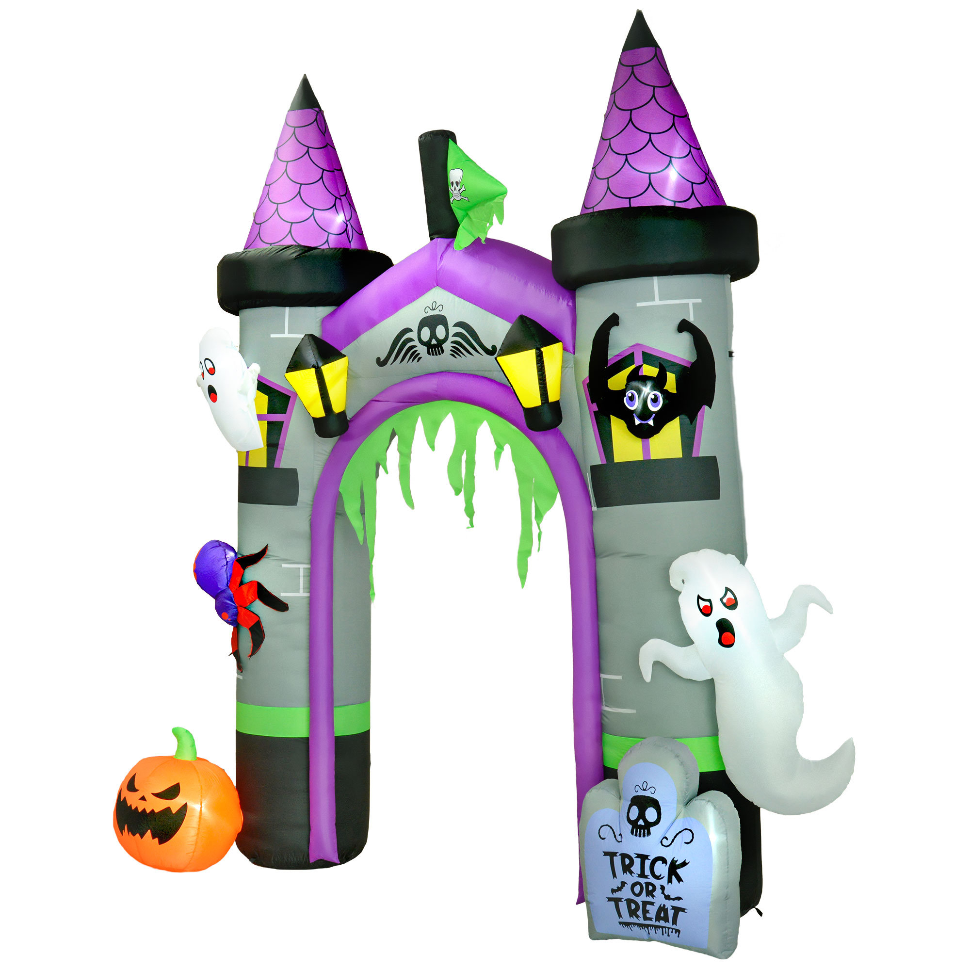 The Holiday Aisle® Inflatable Halloween Archway with Ghost, Pumpkin ...
