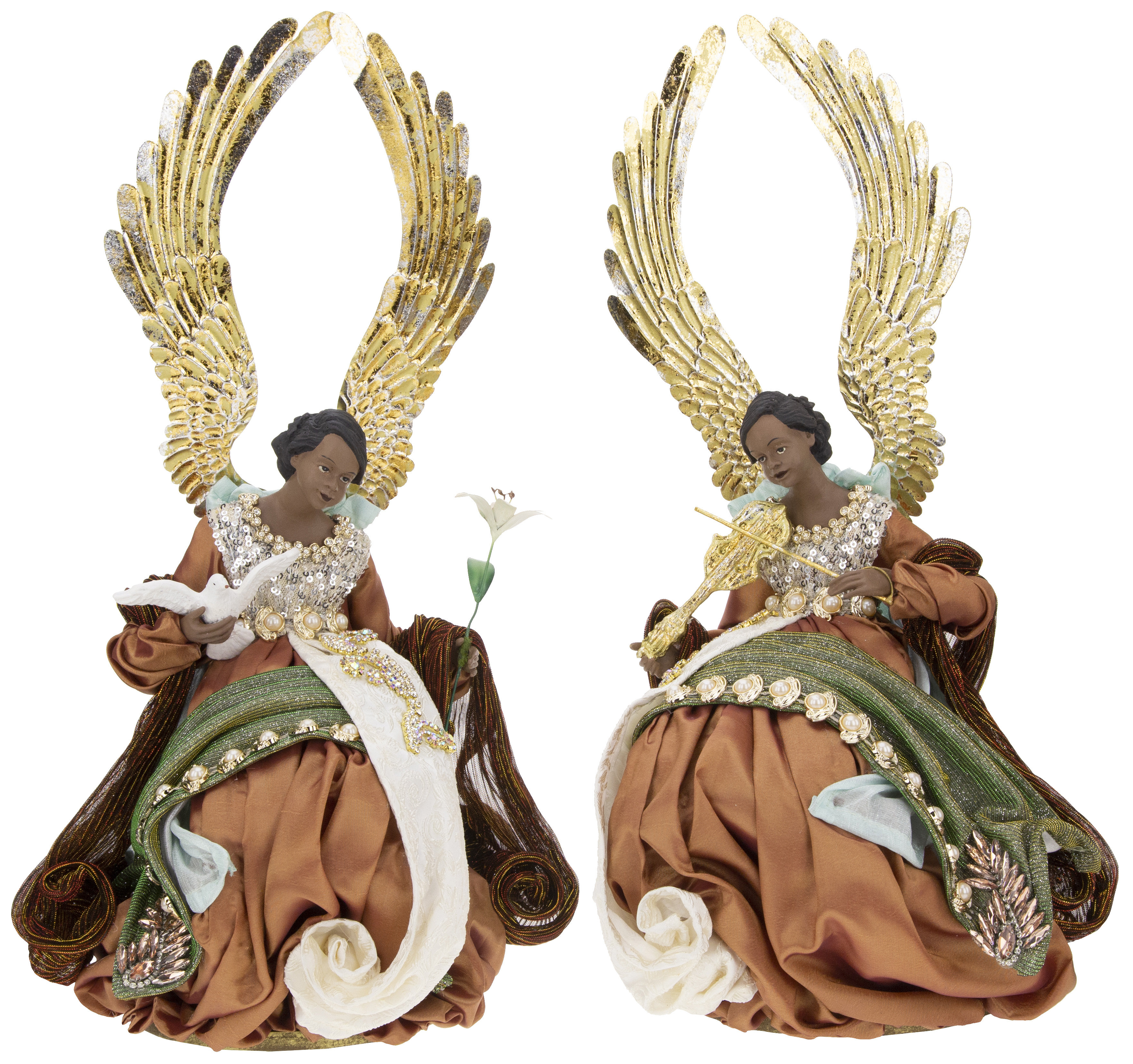 Mark Roberts 2 Piece Christmas African-American Kneeling Angel Set, 17 ...