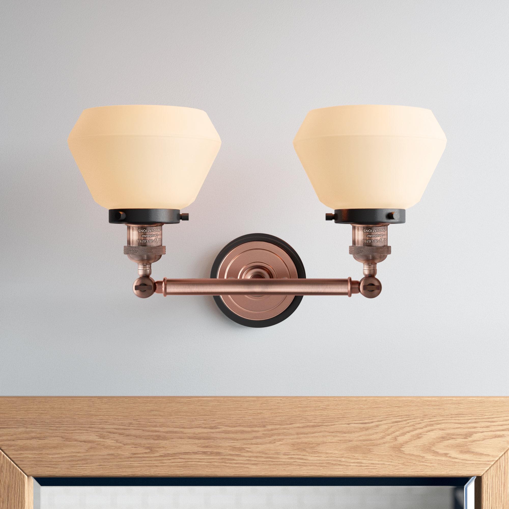 Longshore Tides Rivka 2-Light Dimmable Antique Copper Vanity light ...