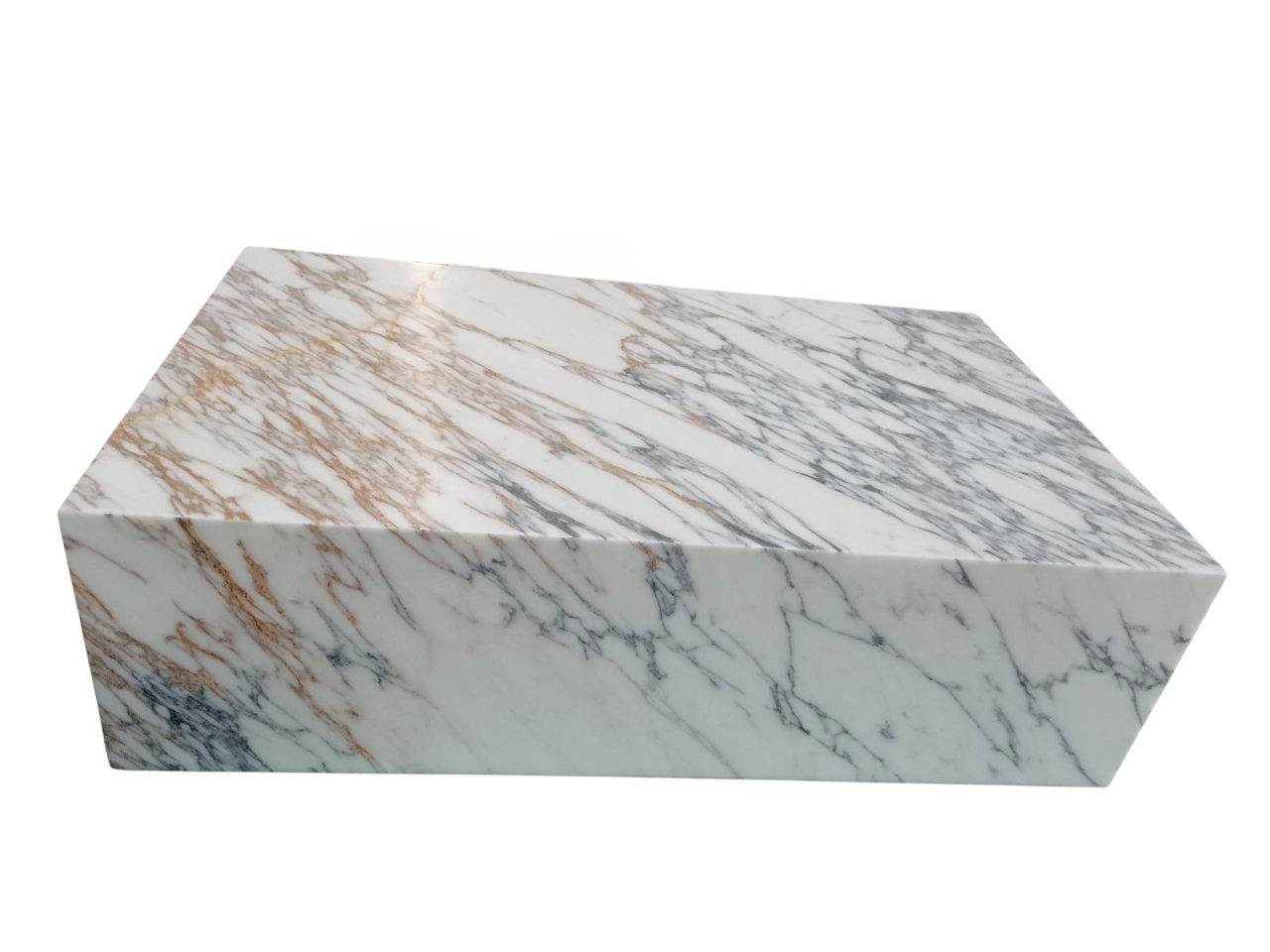 BETACH Genuine Marble Block Coffee Table - Arabescato Marble | Wayfair