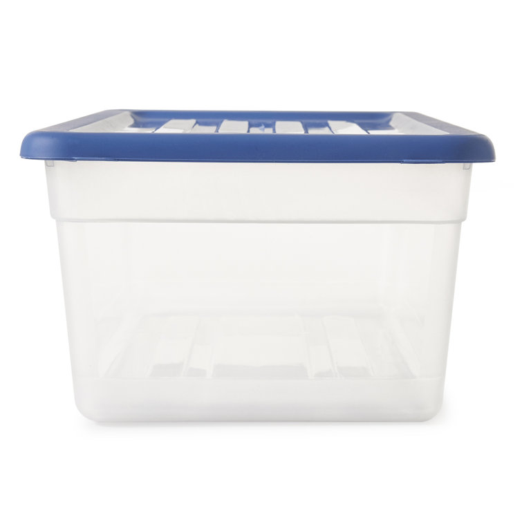 Gracious Living 1.5 Gallon Clear Plastic Storage Bin Container & Lid ...