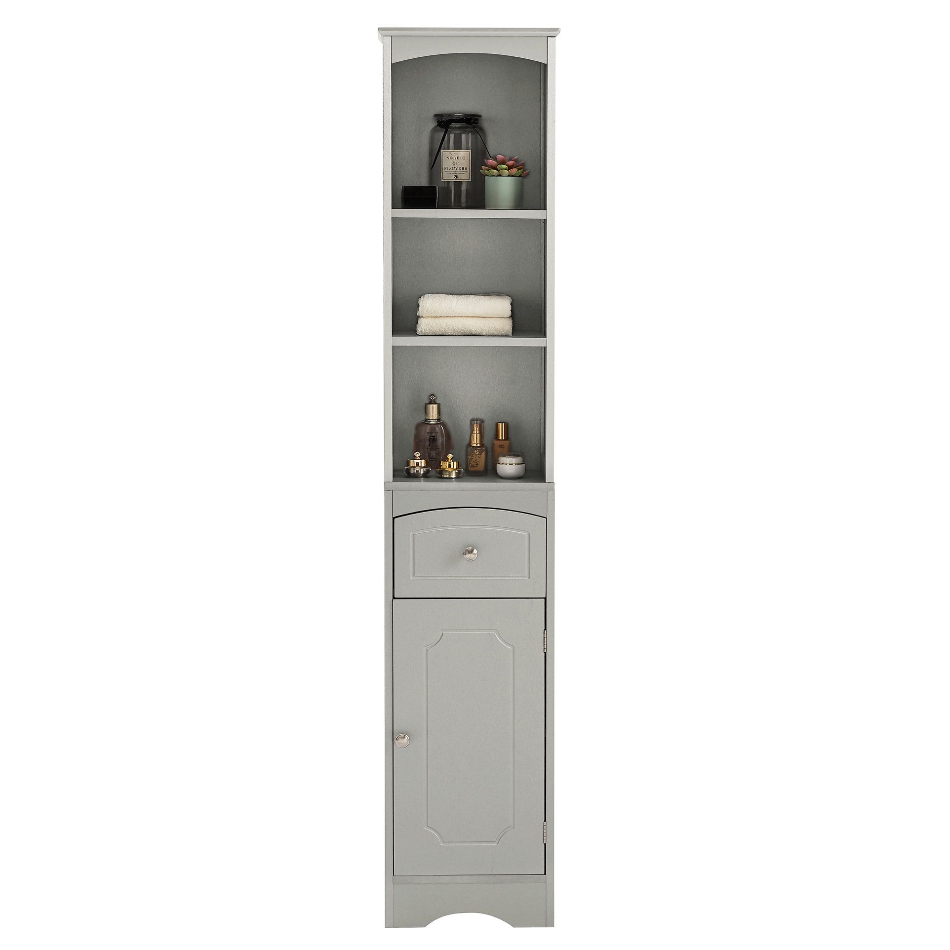Latitude Run® Grey Bathroom Cabinet For Storage - Freestanding Unit ...