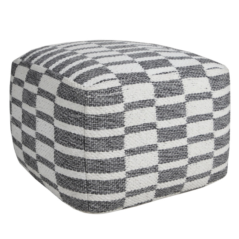Corrigan Studio® Adalgisa Modern Checkered Dimensional Pouf Ottoman ...