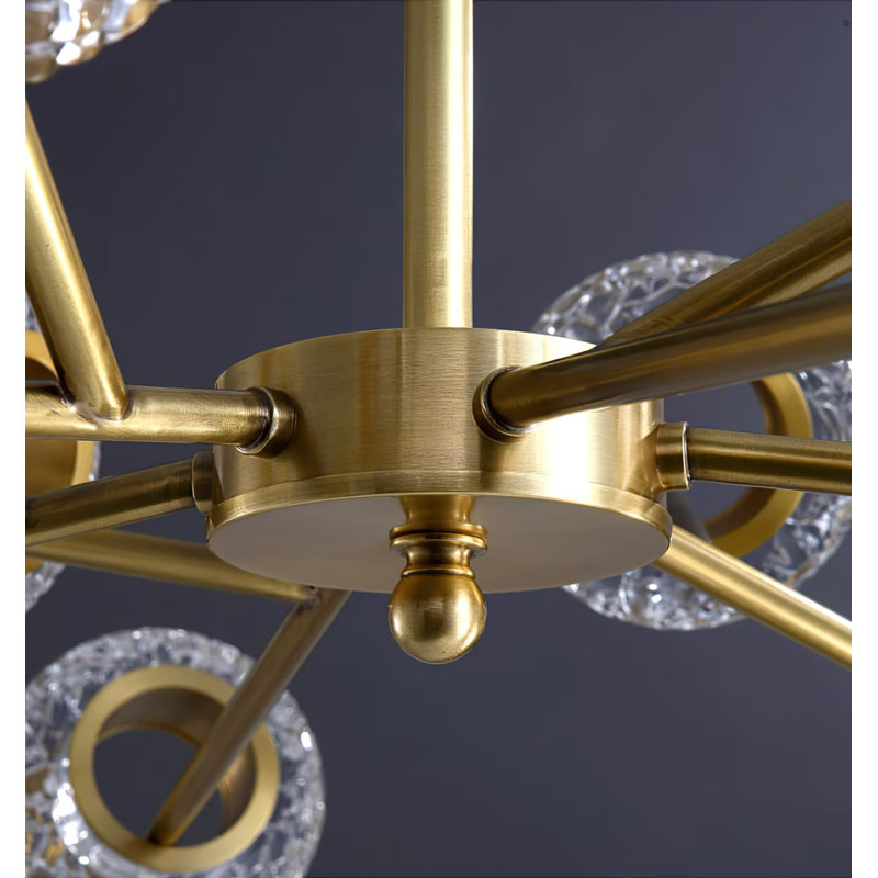 Mercer41 Joosep 34" 12-Lights Sputnik Sphere Chandelier with LED Light ...